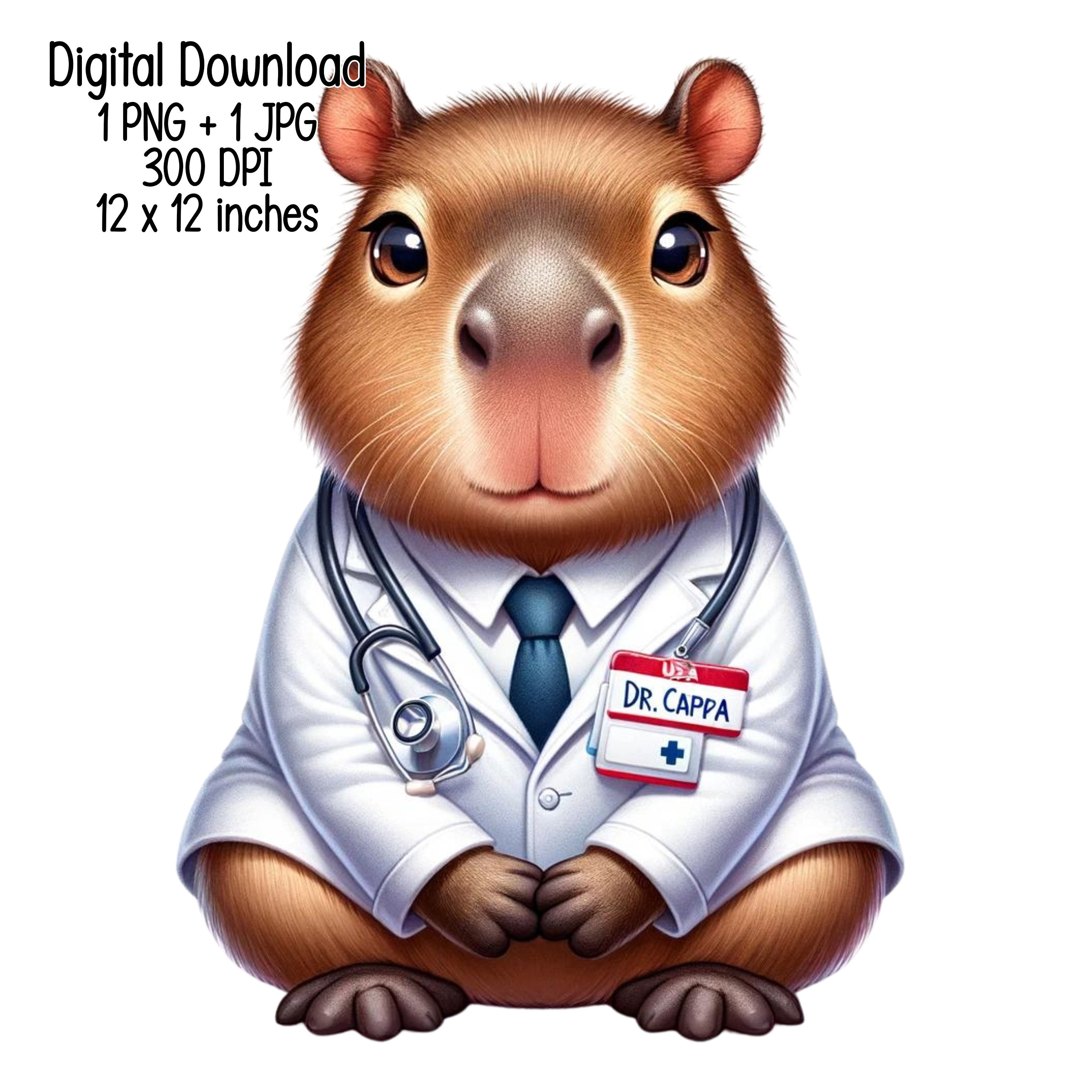 Capybara as Doctor CAPA Digital Download Illustration Medical Doctor ...