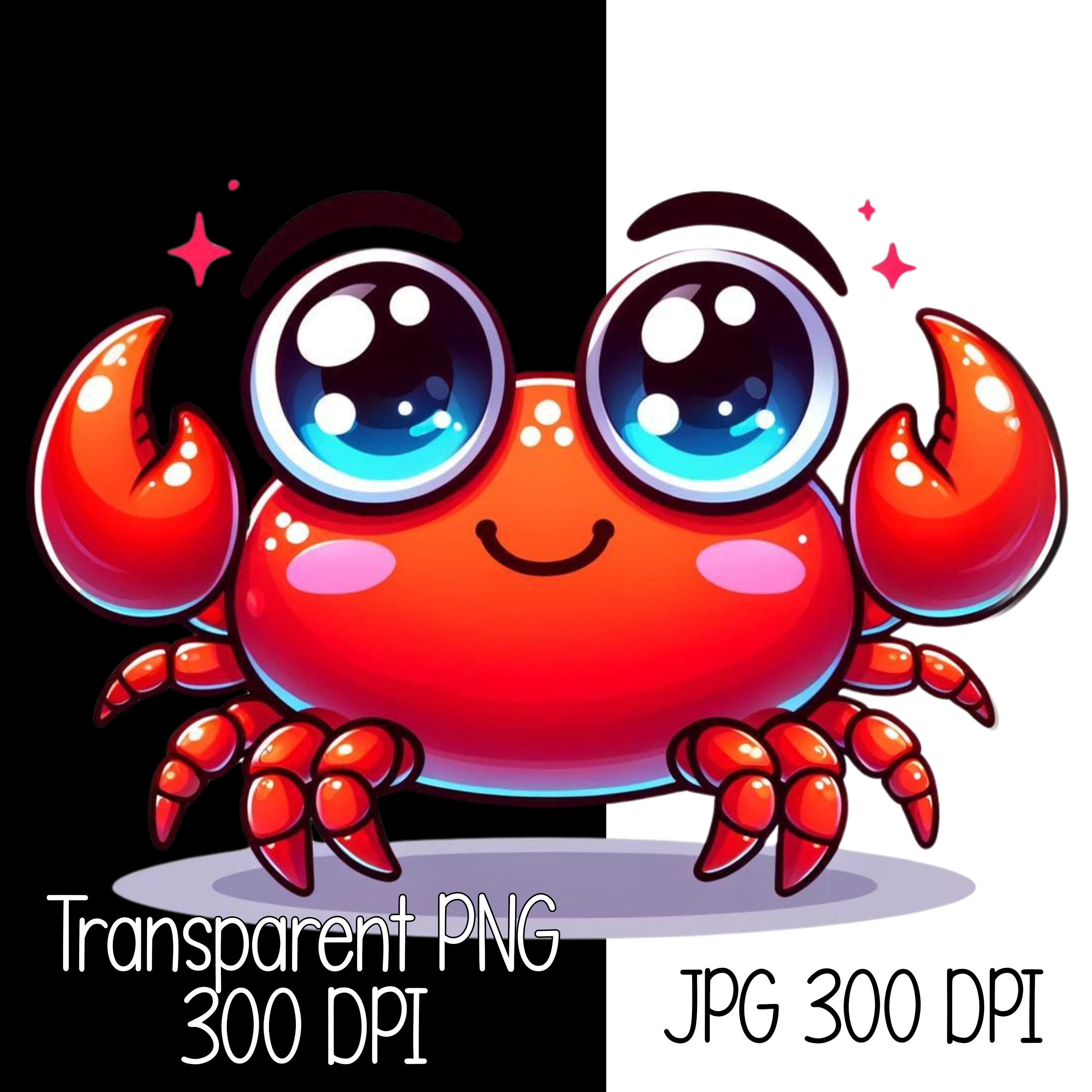 Crab Cute Red Adorable Children Clipart Illustration Commercial Use ...