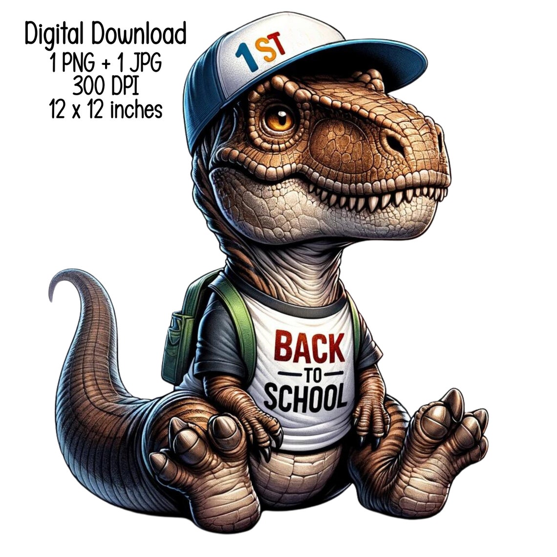 Dino Back to School Clipart Illustration First Grade Commercial Use ...