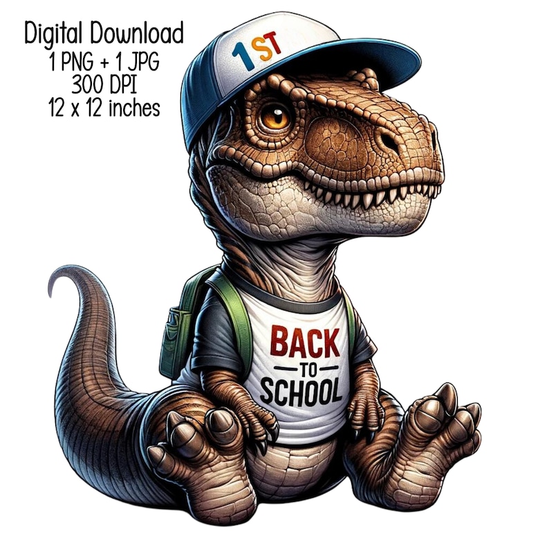 Dino Back to School Clipart Illustration First Grade Commercial Use ...