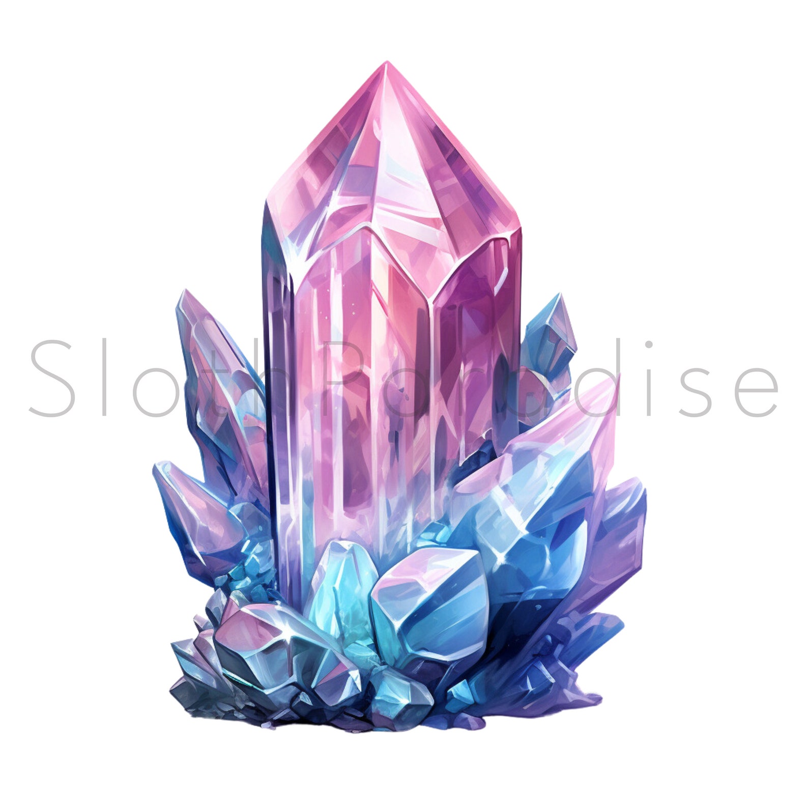 14 PNG Fluorite Crystal Transparent Watercolor Clipart Digital Download ...