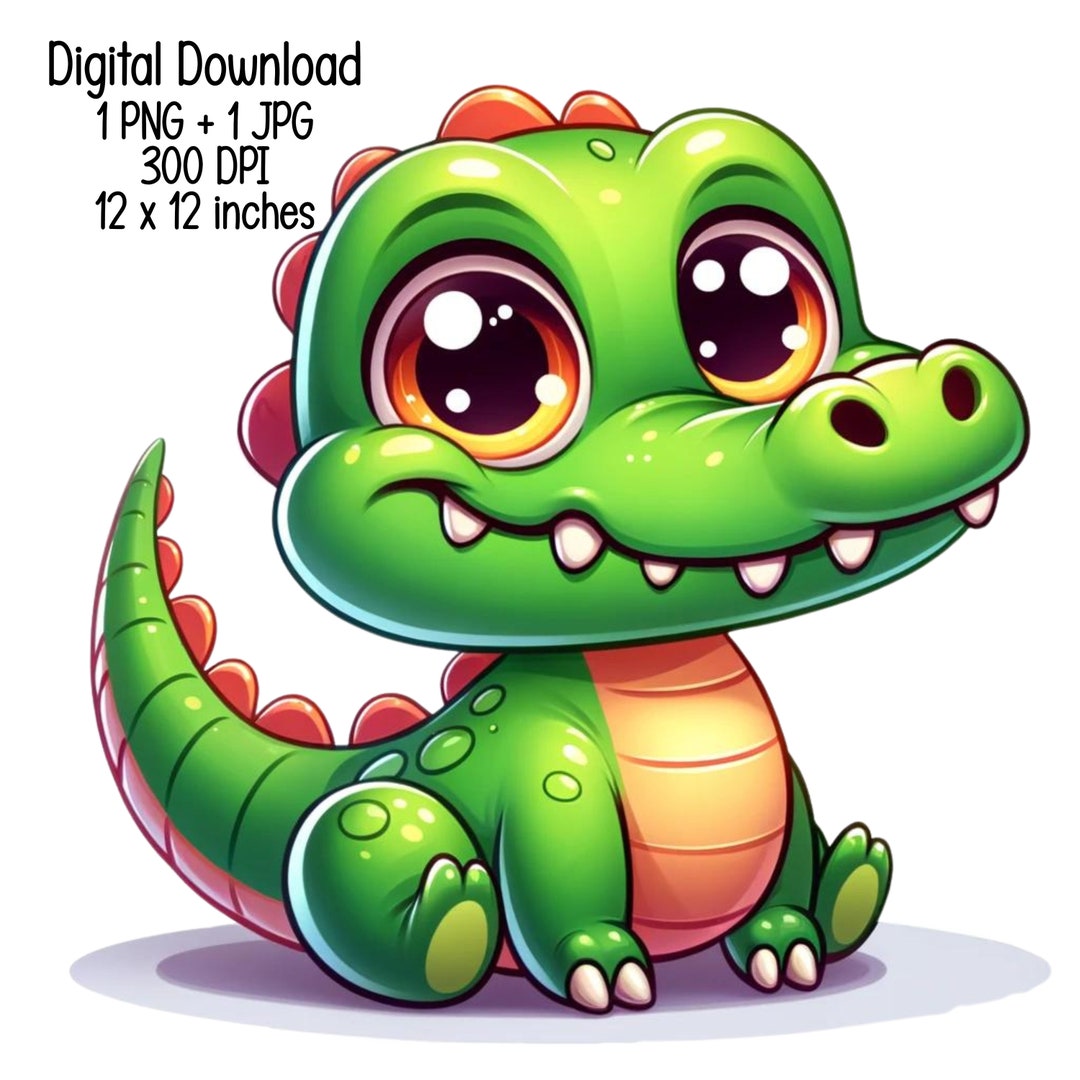 Gator Cute and Green Children Clipart Illustration Commercial Use ...