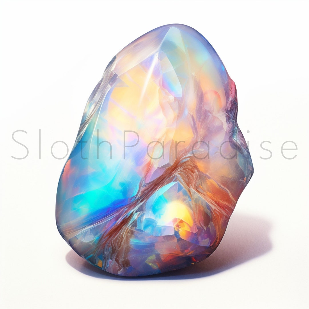 20 JPG Watercolor Opal Crystal Clipart Digital Download Commercial Use ...