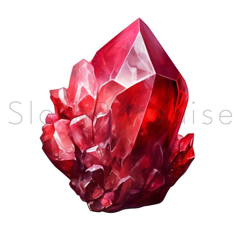 16 PNG Ruby Crystal Transparent Watercolor Clipart Digital Download ...