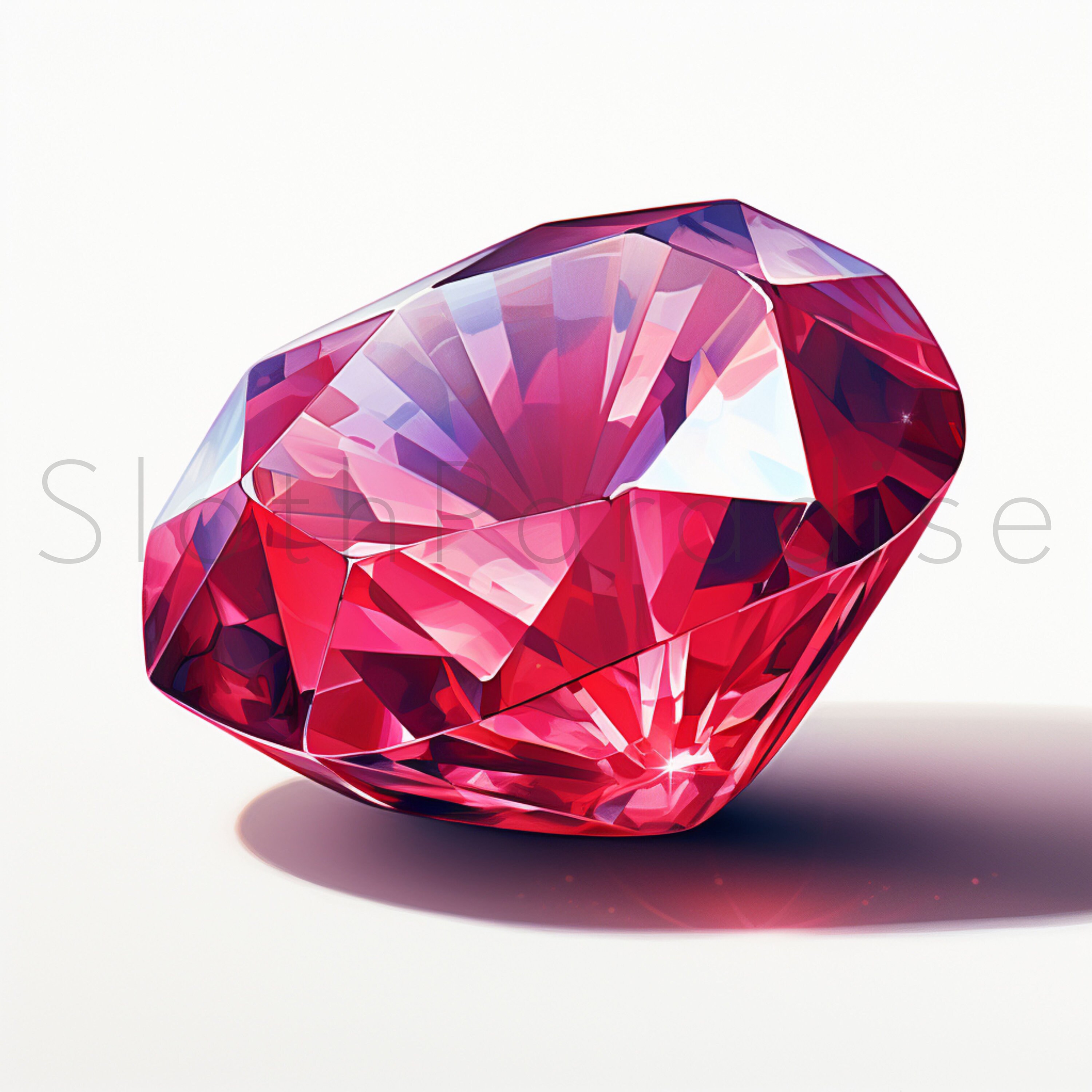 16 JPG Watercolor Ruby Crystal Clipart Digital Download Commercial Use ...