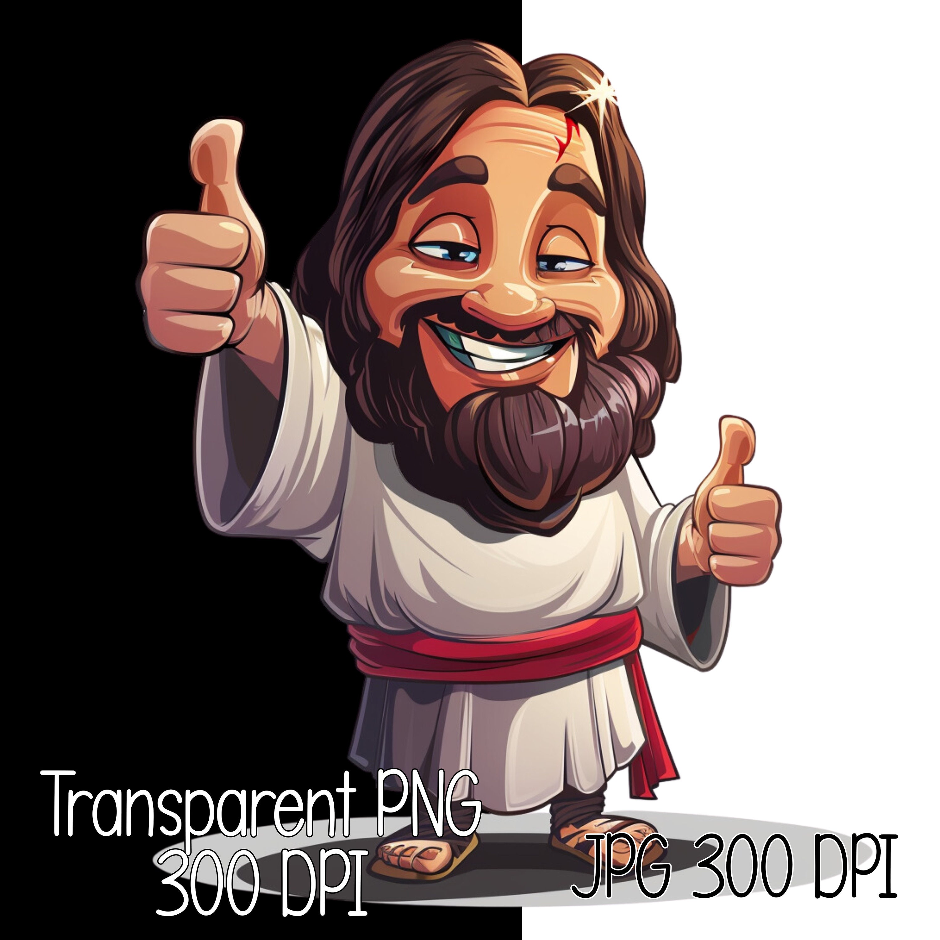 Humorous Jesus Funny Thumbs up Transparent Digital Download Christian ...