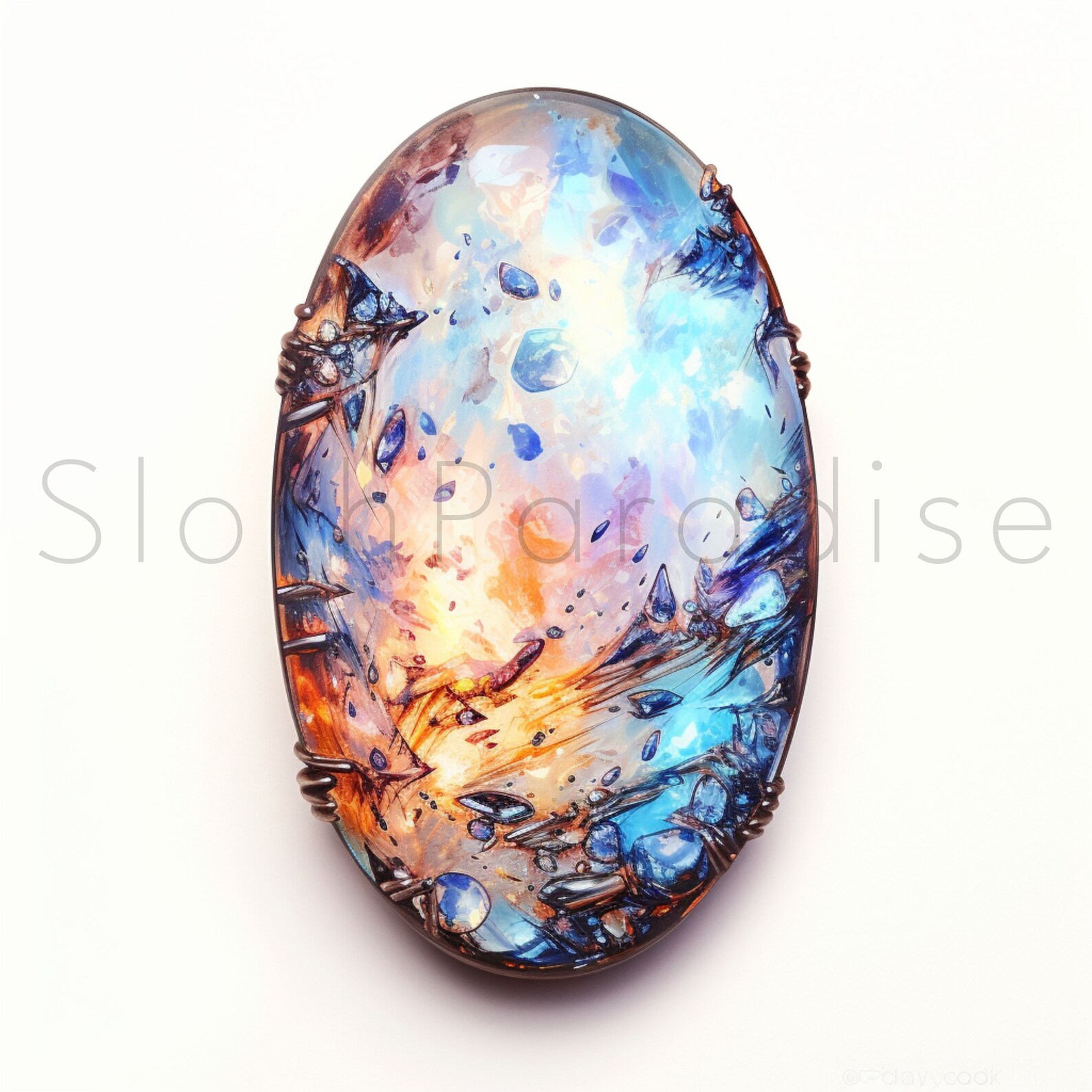 20 JPG Watercolor Opal Crystal Clipart Digital Download Commercial Use ...