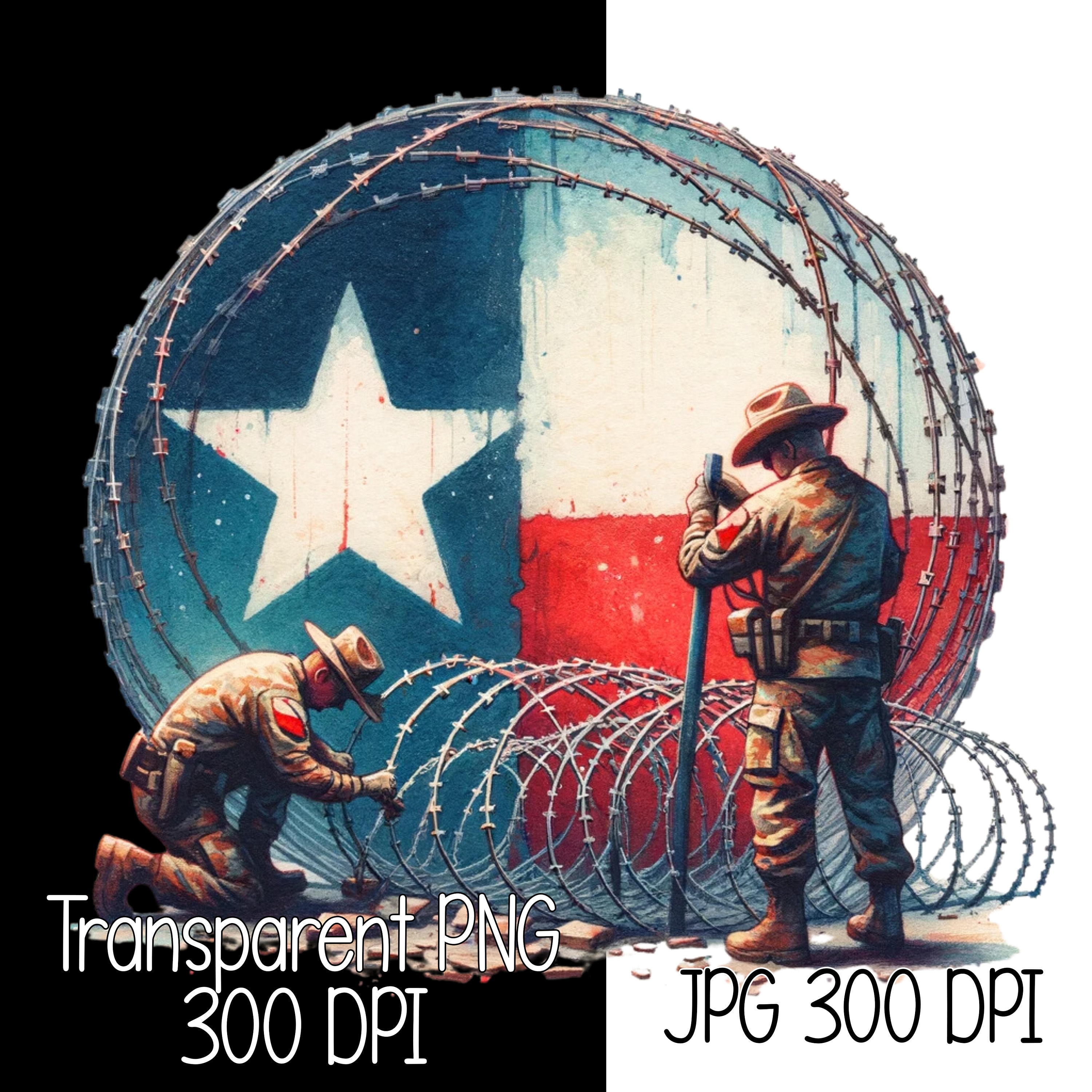 Protect Texas Border Digital Download, Texas Flag and Wire Border, T ...