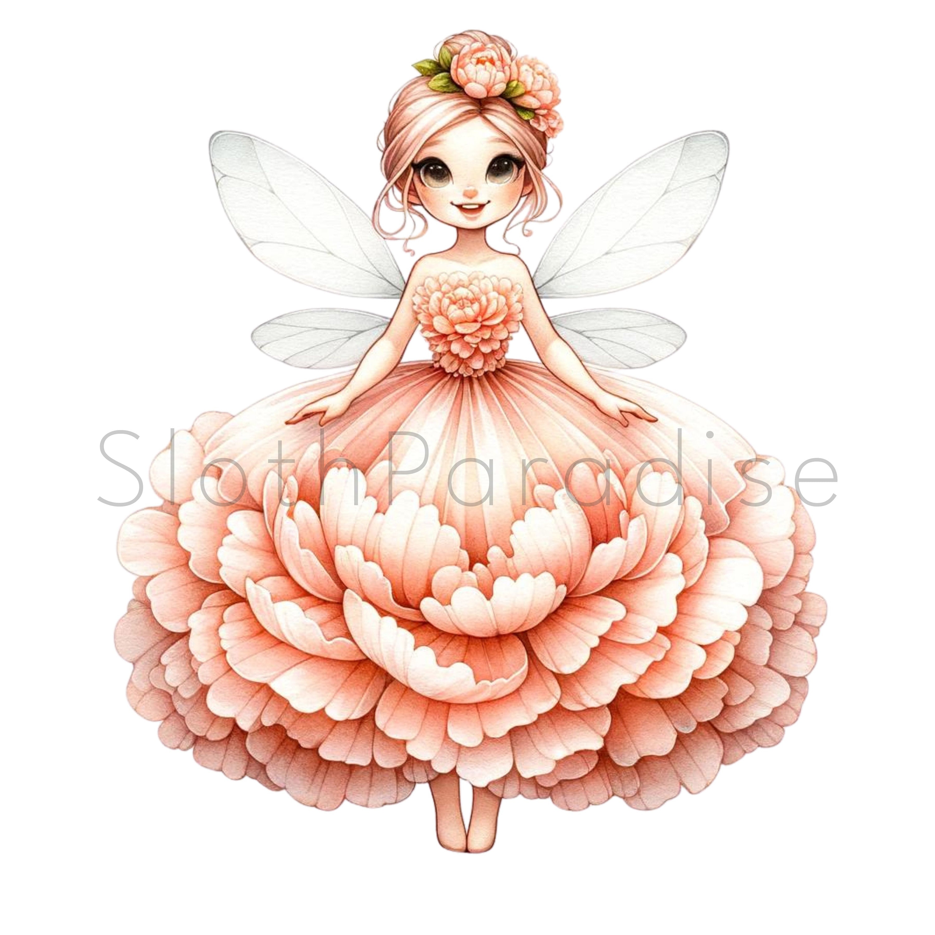 8 JPG Whimsical Flower Fairies Digital Download Bluebell, Buttercup ...