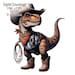 T-rex as Texan Clipart Illustration Dinosaur Cowboy Commercial Use ...