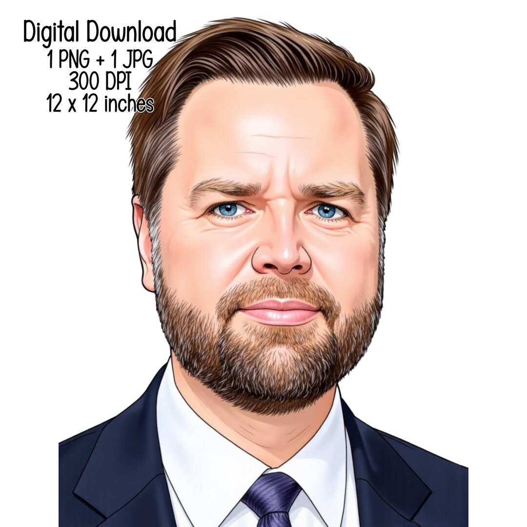 JD Vance Digital Download Clipart Illustration Commercial Use Trump ...