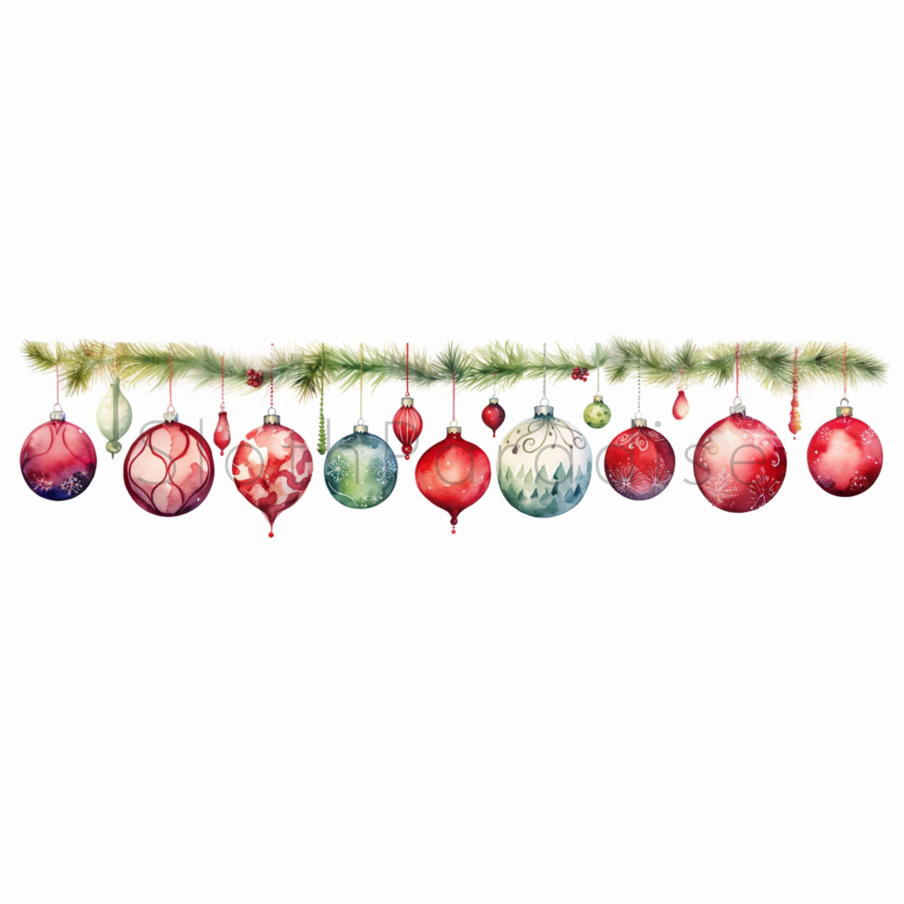 61 JPG Christmas Borders Watercolor Digital Download Commercial Use ...
