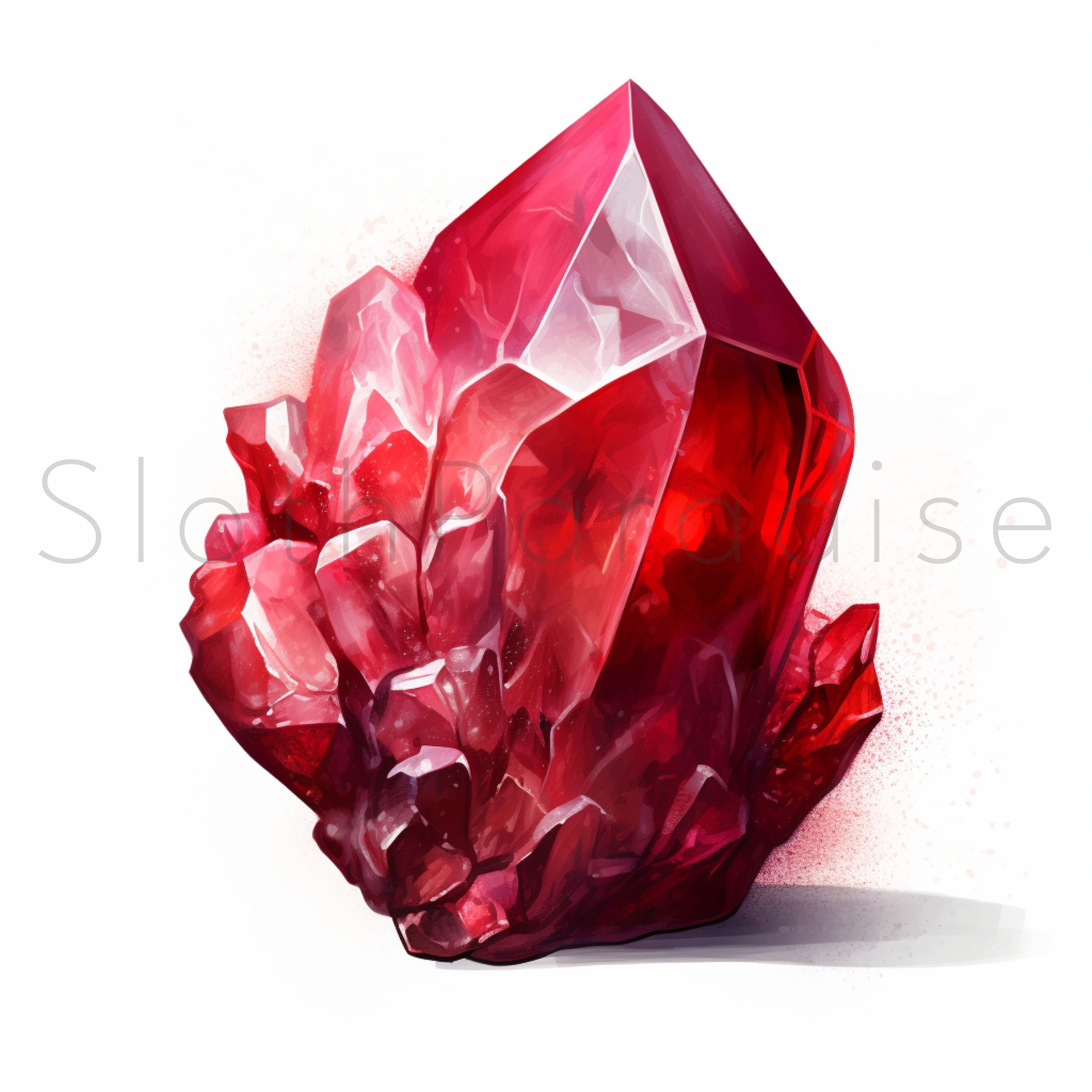 16 JPG Watercolor Ruby Crystal Clipart Digital Download Commercial Use ...