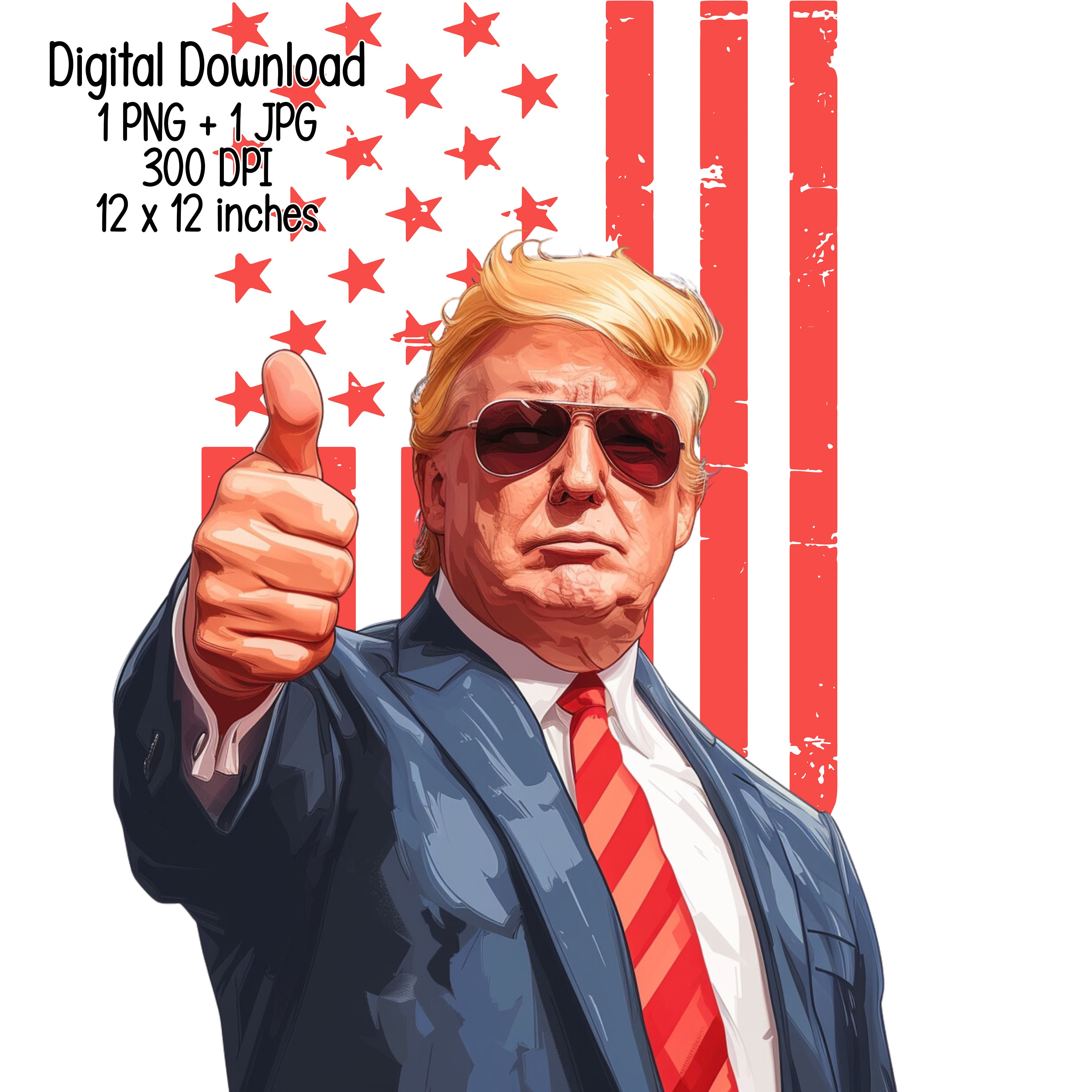 Trump Election Tshirt Design Watercolor Clipart USA Flag Commercial Use ...