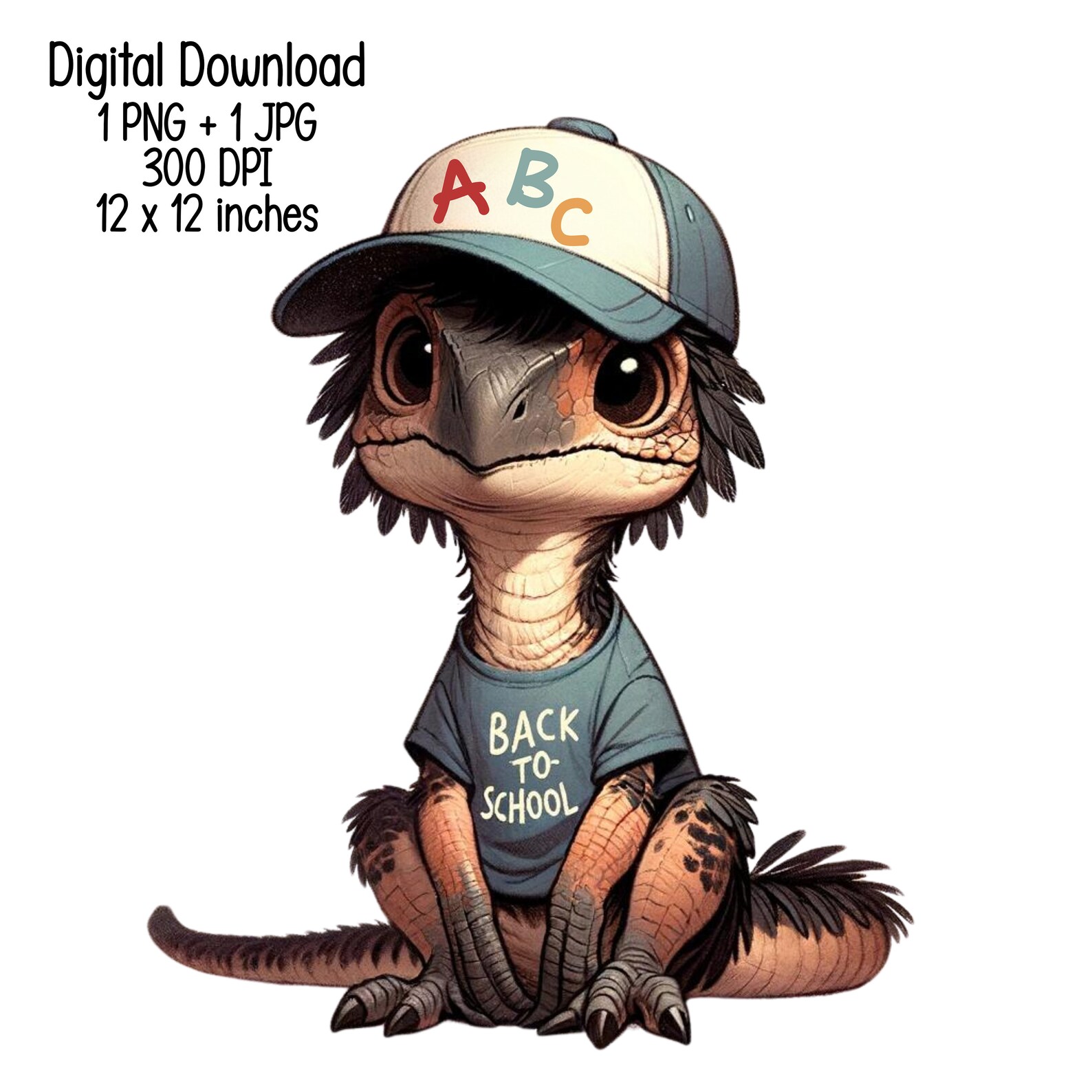 Dino Back to School Clipart Illustration Microraptor Commercial Use ...