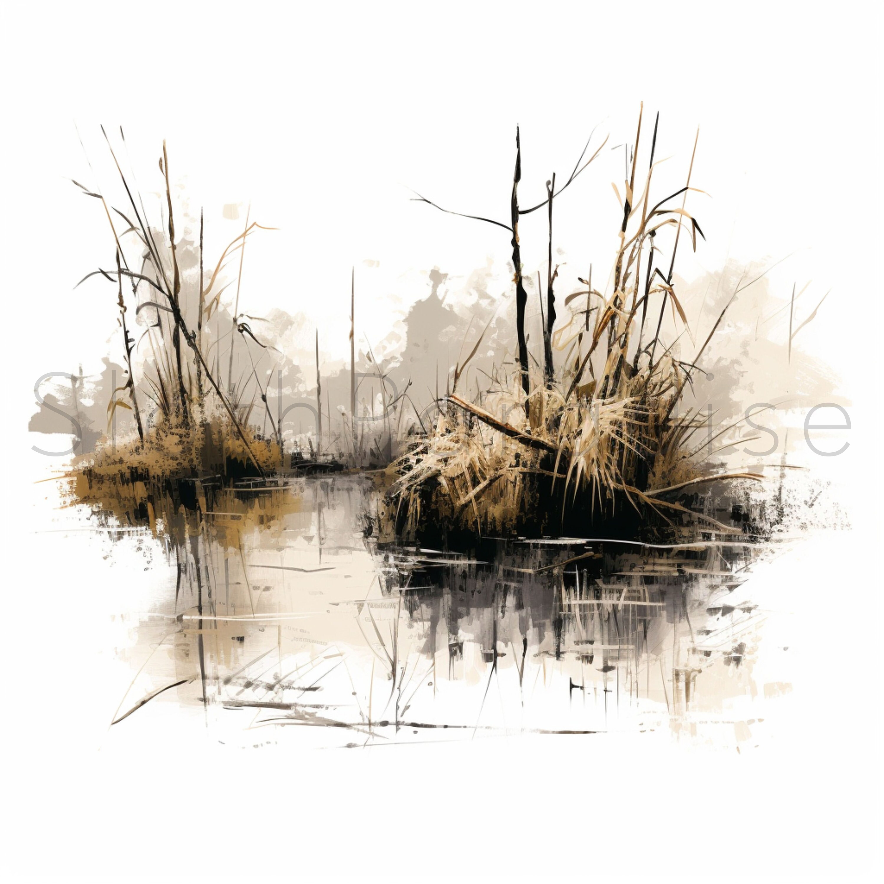 16 JPG Swamp Landscapes Watercolor Clipart Digital Download Commercial ...