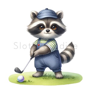 7 PNG Golf Nursery Room Animals Watercolor Transparent Clipart Digital ...