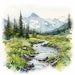 13 JPG Alaska Landscapes Watercolor Clipart Digital Download Commercial ...