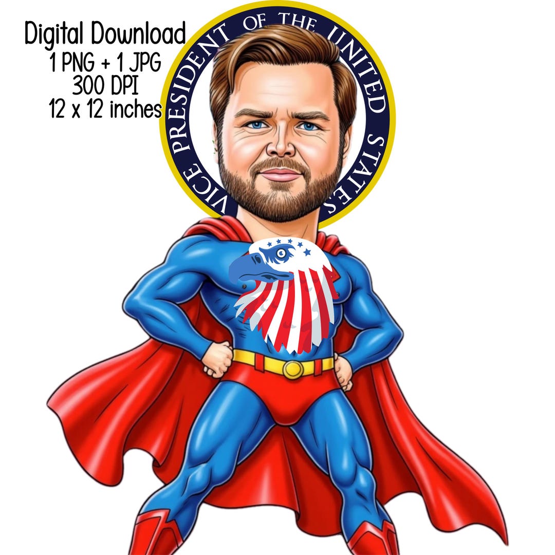 JD Vance as Hero Digital Download Clipart Illustration Commercial Use ...
