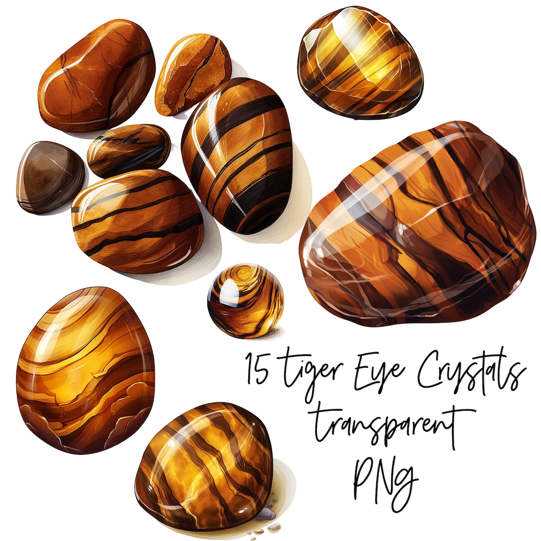 15 PNG Tiger Eyes Crystal Transparent Watercolor Clipart Digital ...