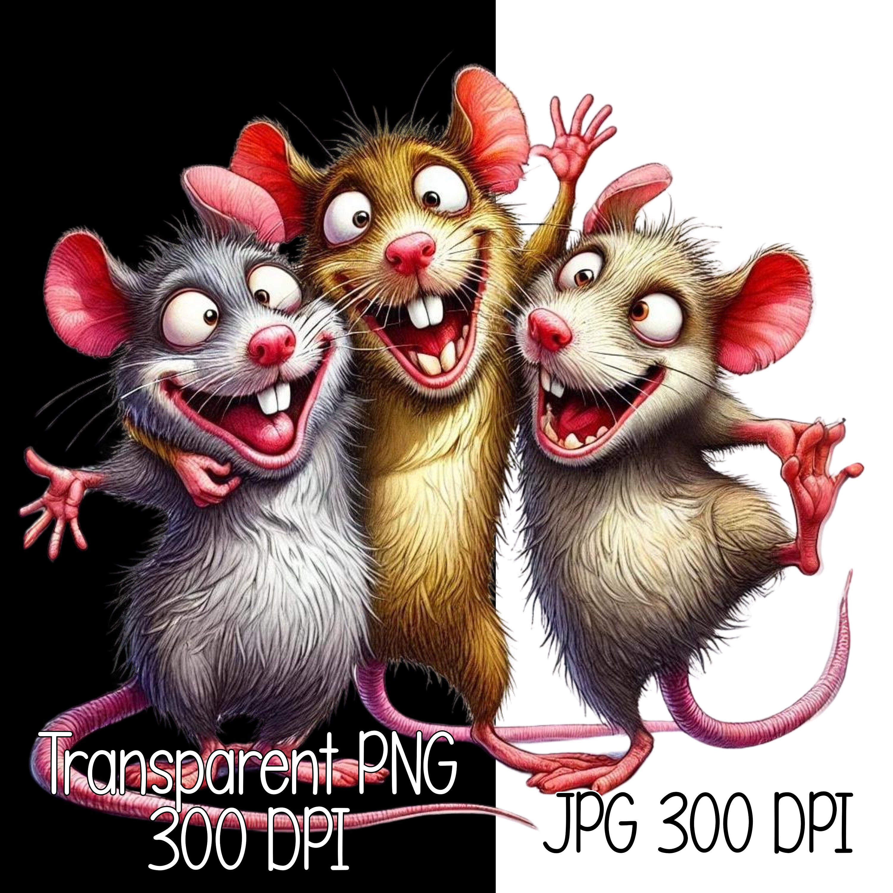 Crazy Mice Besties Illustration | Digital Download | Clipart PNG JPG - Etsy