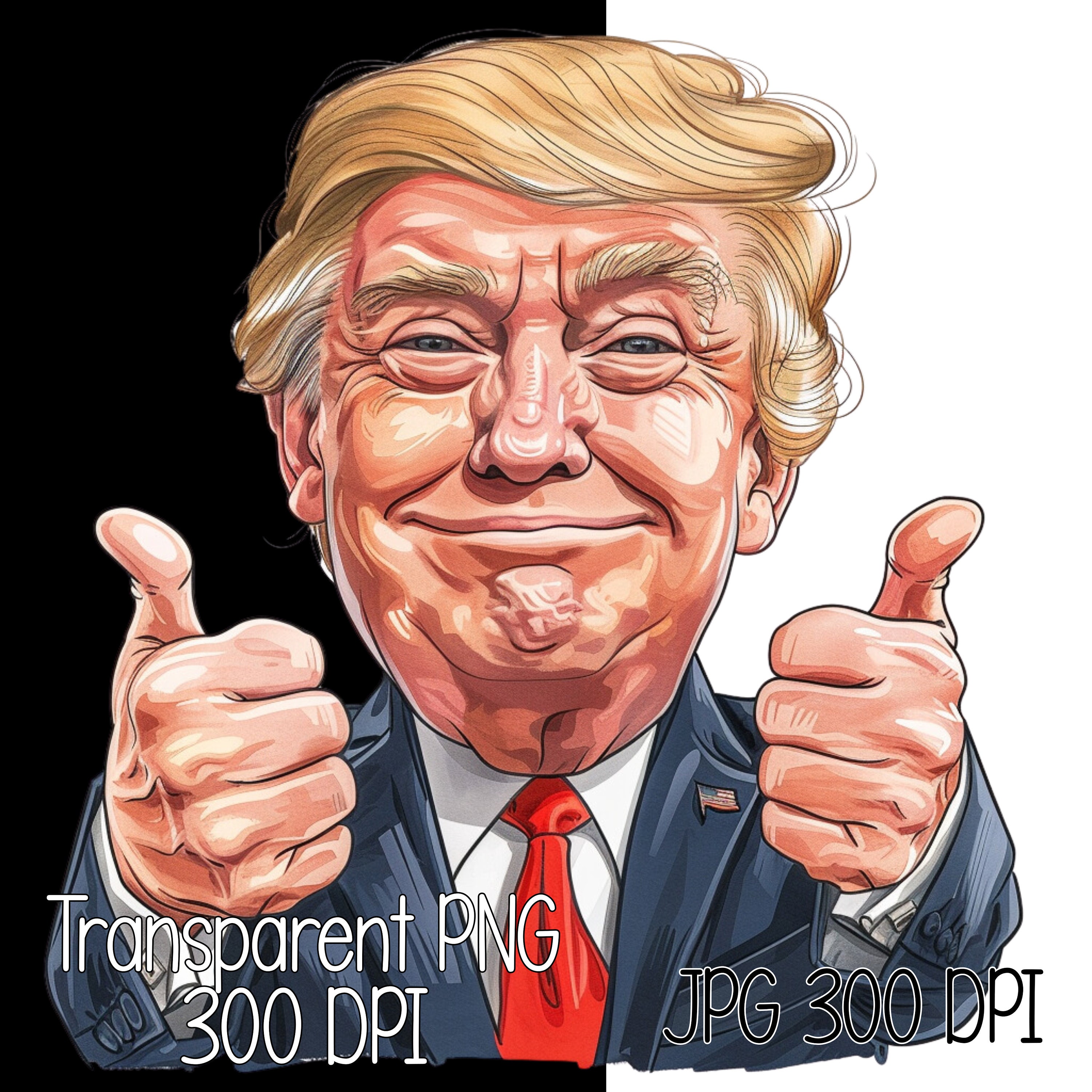 Humorous Trump Thumbs up Transparent Digital Download Humorous Trump ...