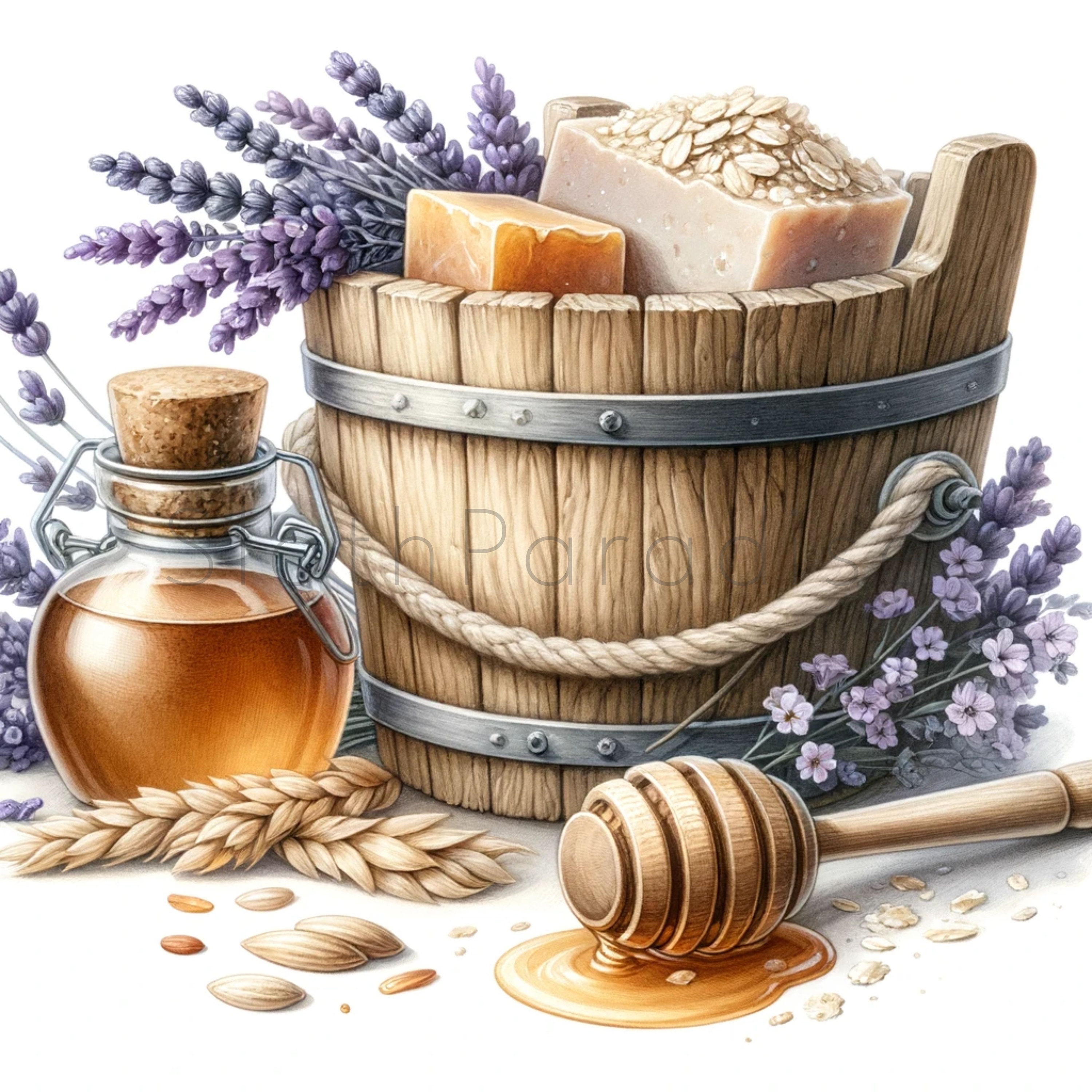 11 JPG Soap Making Process Watercolor Digital Download Commercial Use ...