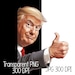 Humorous Trump Peeking With Thumb up Transparent Digital Download ...