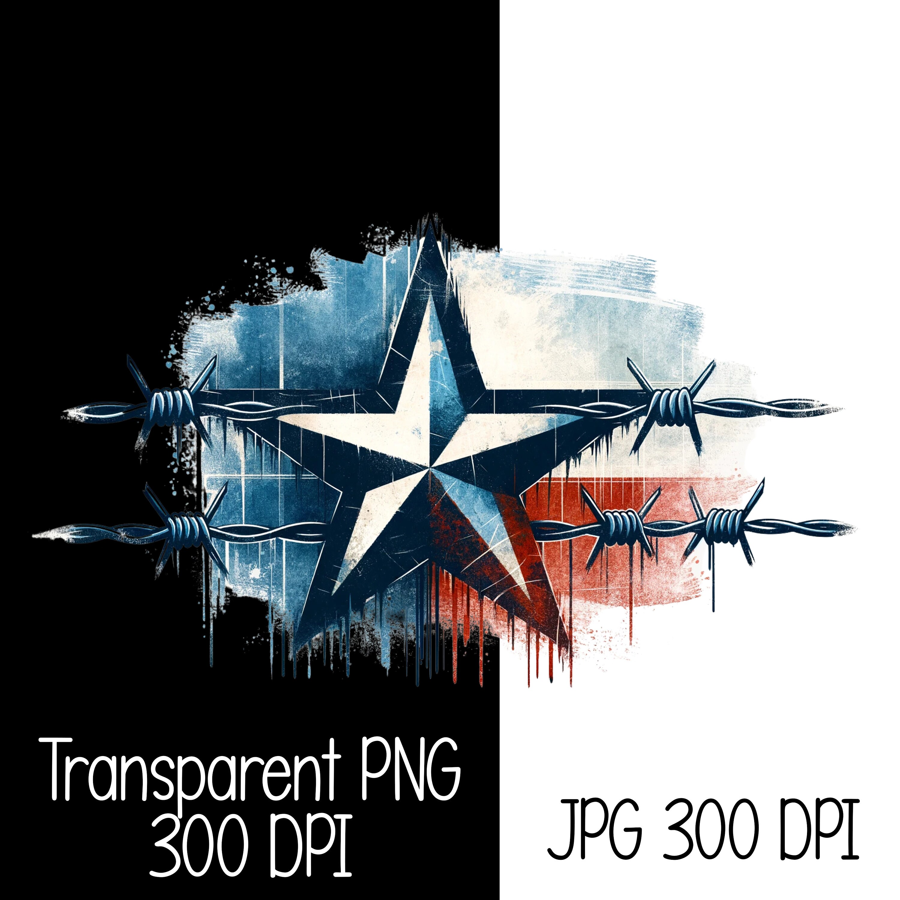 Texas Flag, Lone Star, Border Fence Digital Download, TX, Illustration ...