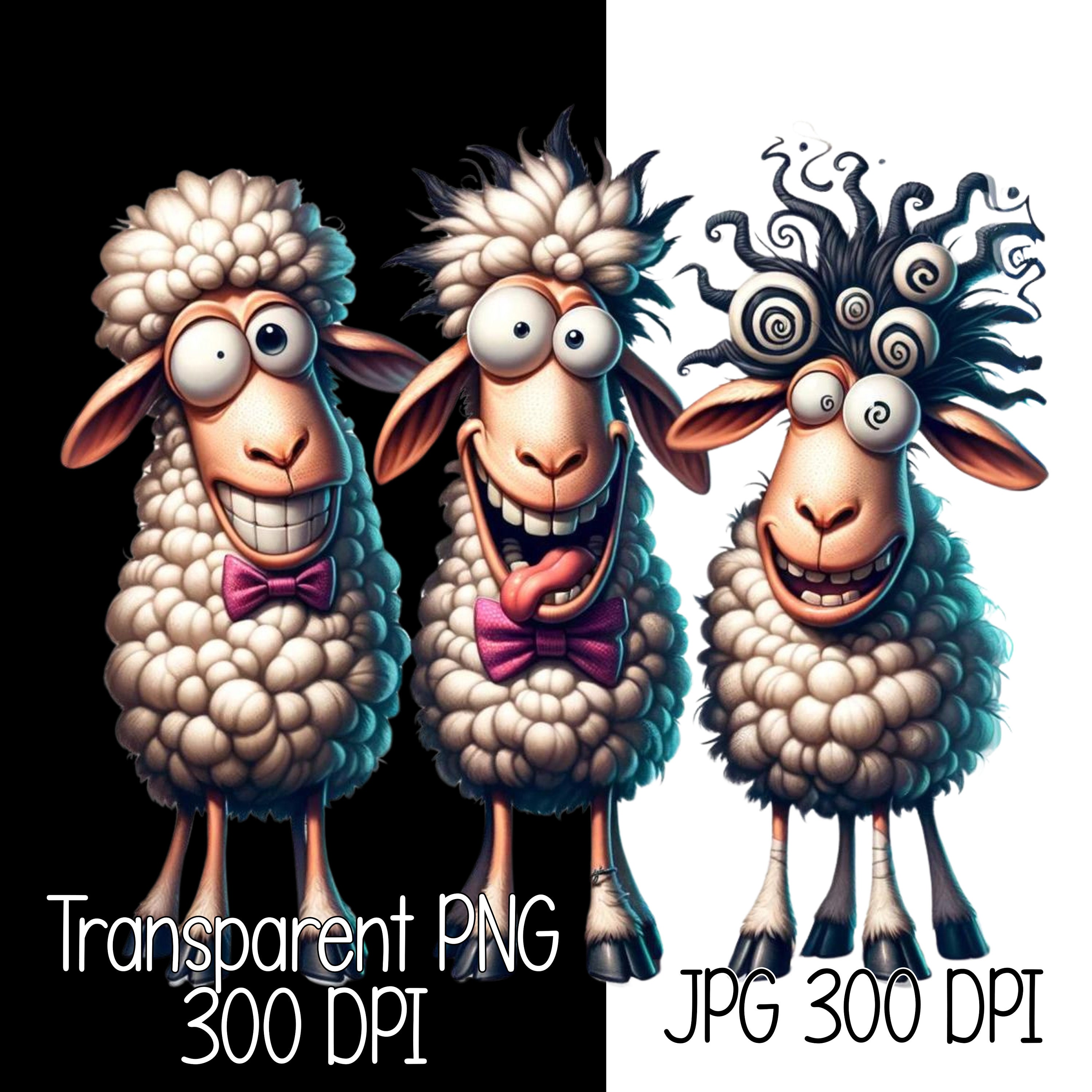 Crazy Sheep Besties Digital Download Humorous Flock Illustration ...