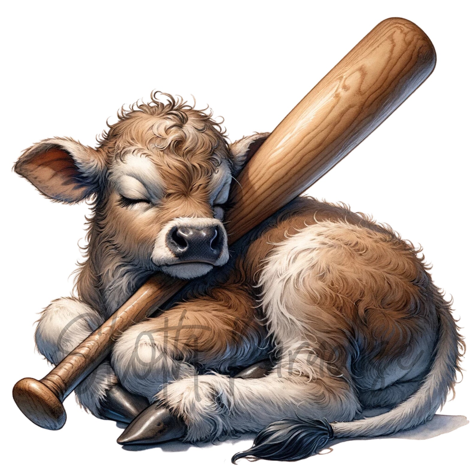 10 JPG Baseball Animals Watercolor Clipart Digital Download Commercial ...