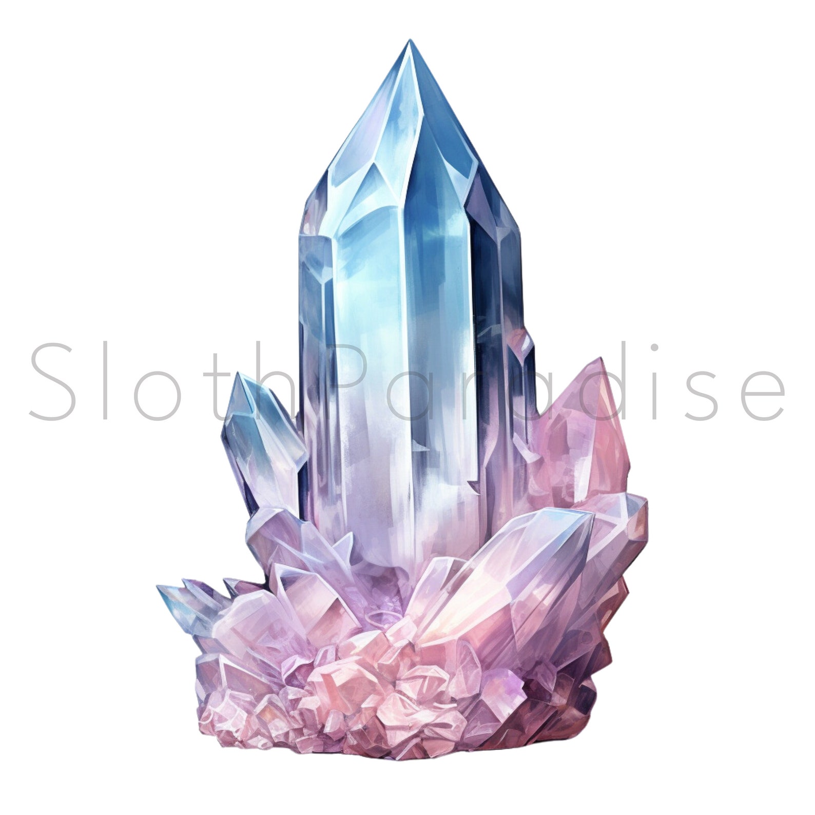 14 PNG Fluorite Crystal Transparent Watercolor Clipart Digital Download ...
