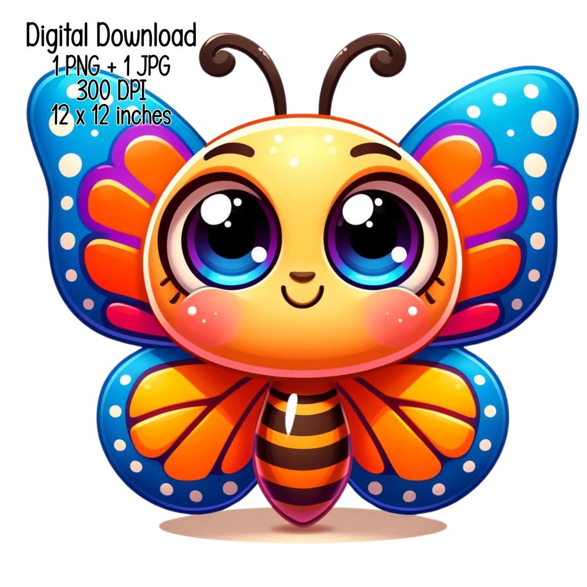 Cute Butterfly Clipart Illustration Commercial Use Sublimation Designs ...
