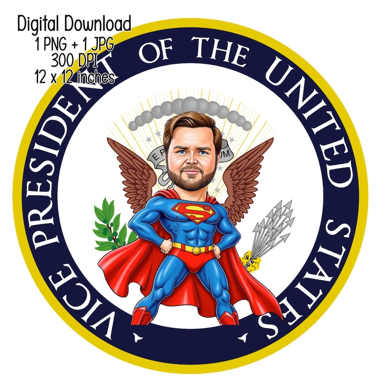 JD Vance as Hero Digital Download Clipart Illustration Commercial Use ...