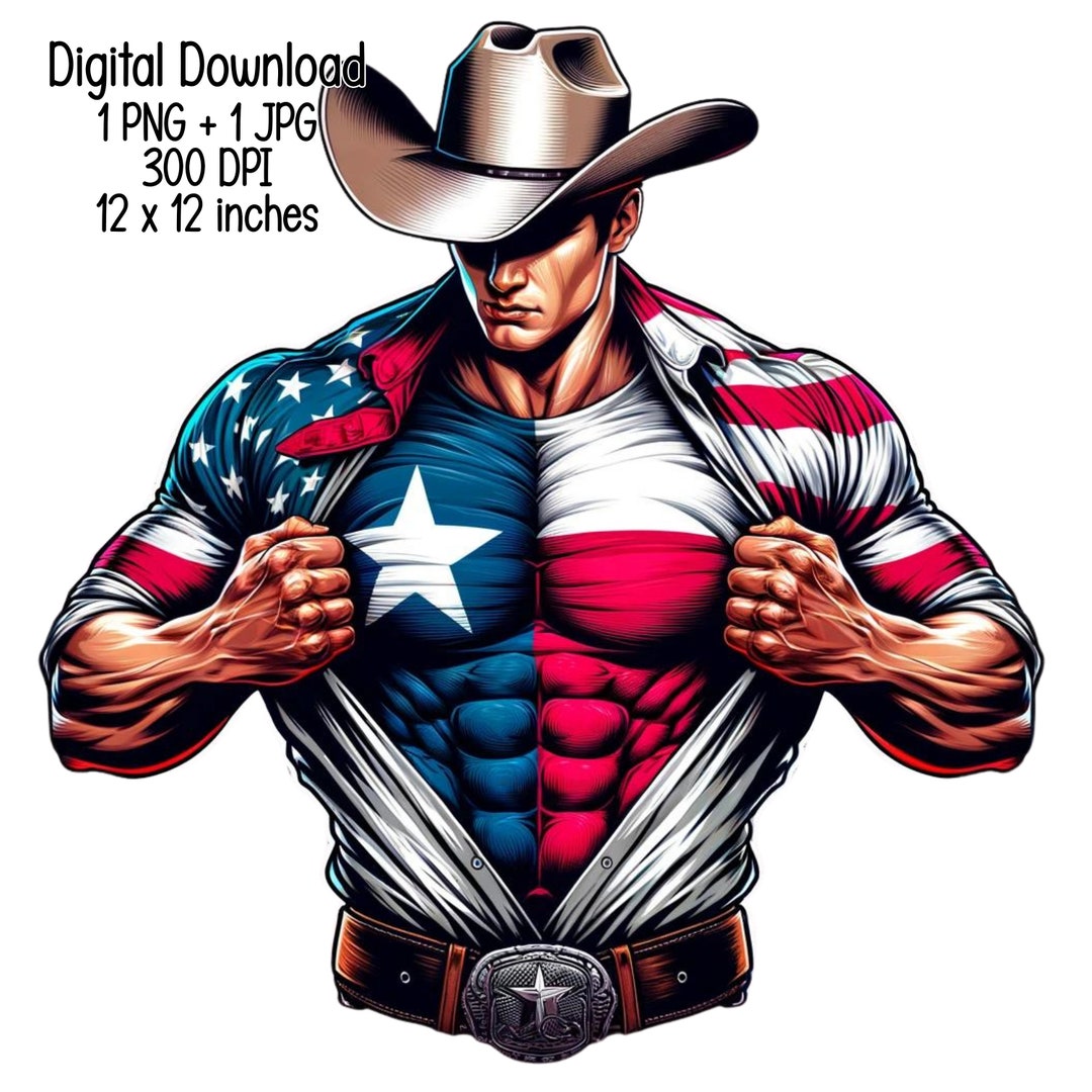 Strong Texas, USA and Texas Flag, Texan Man Digital Download ...