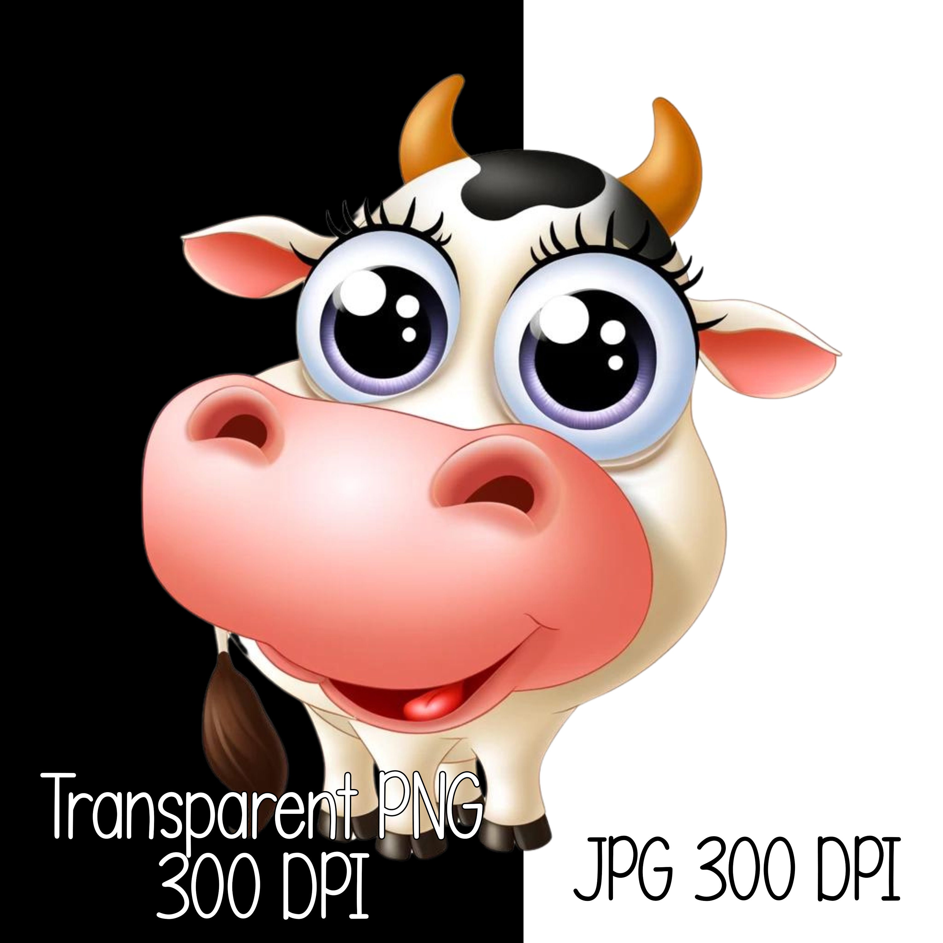 Cute Cow Digital Download Humorous Funny Cow Illustration Clipart ...