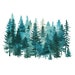 9 JPG Turquoise Pine Tree Forest Digital Download Monochrome Forest ...