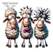 Crazy Sheep Besties Digital Download Humorous Flock Illustration ...