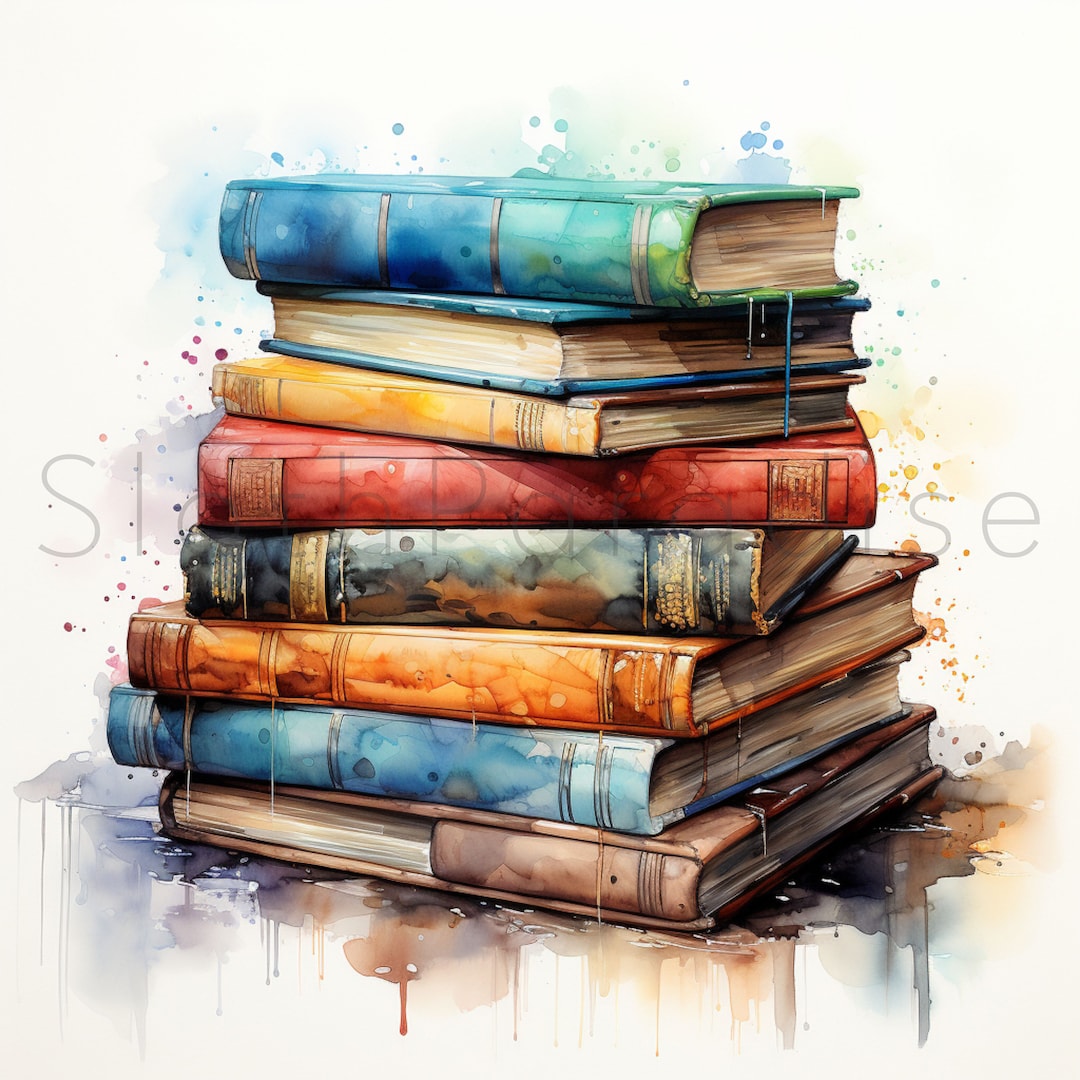 19 JPG Books Color Splashes Watercolor Digital Download Commercial Use ...