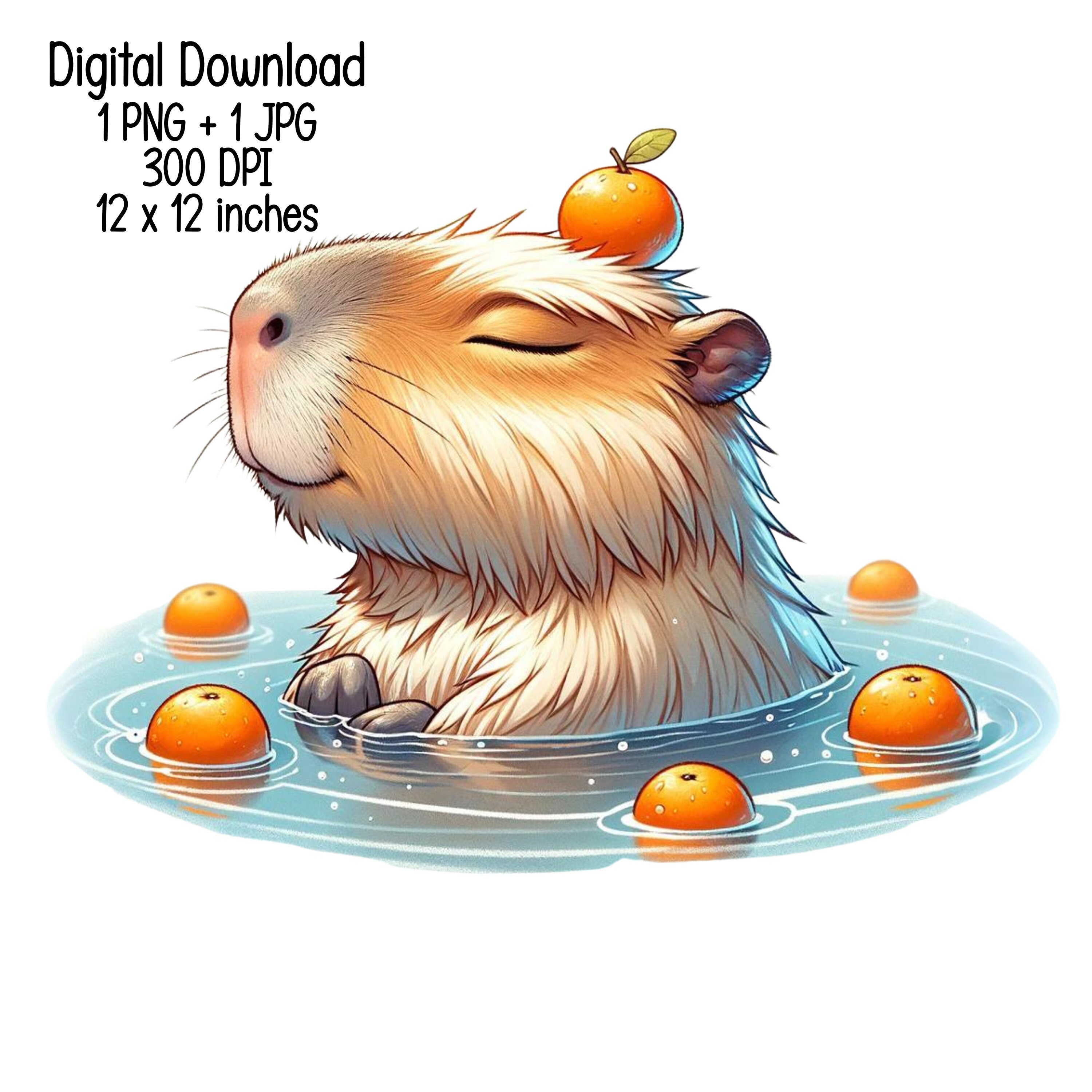 Cute Capybara Watercolor Clipart Commercial Use Sublimation Designs ...