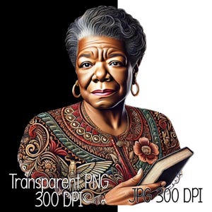 Maya Angelou Iconic Woman Illustration - Digital Download, PNG, JPG - Etsy