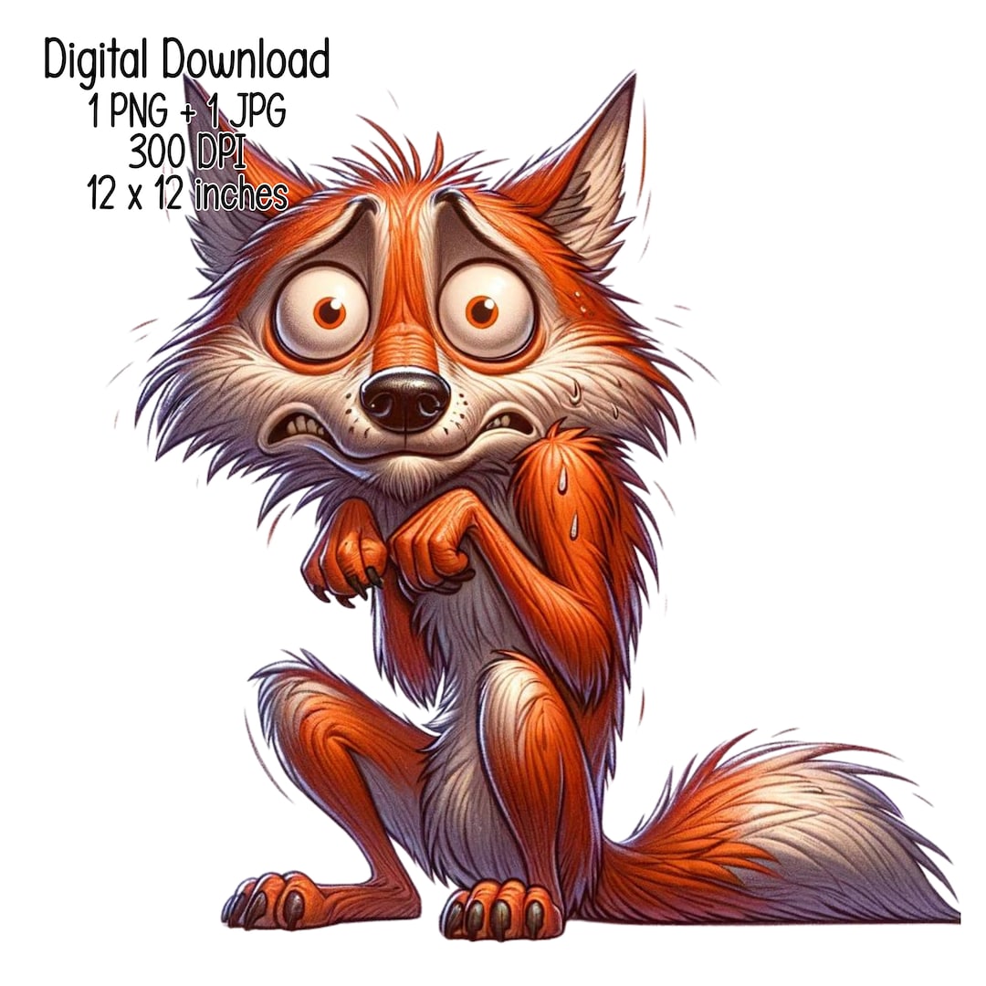Anxiety Fox Illustration | Digital Download | Clipart PNG JPG - Etsy