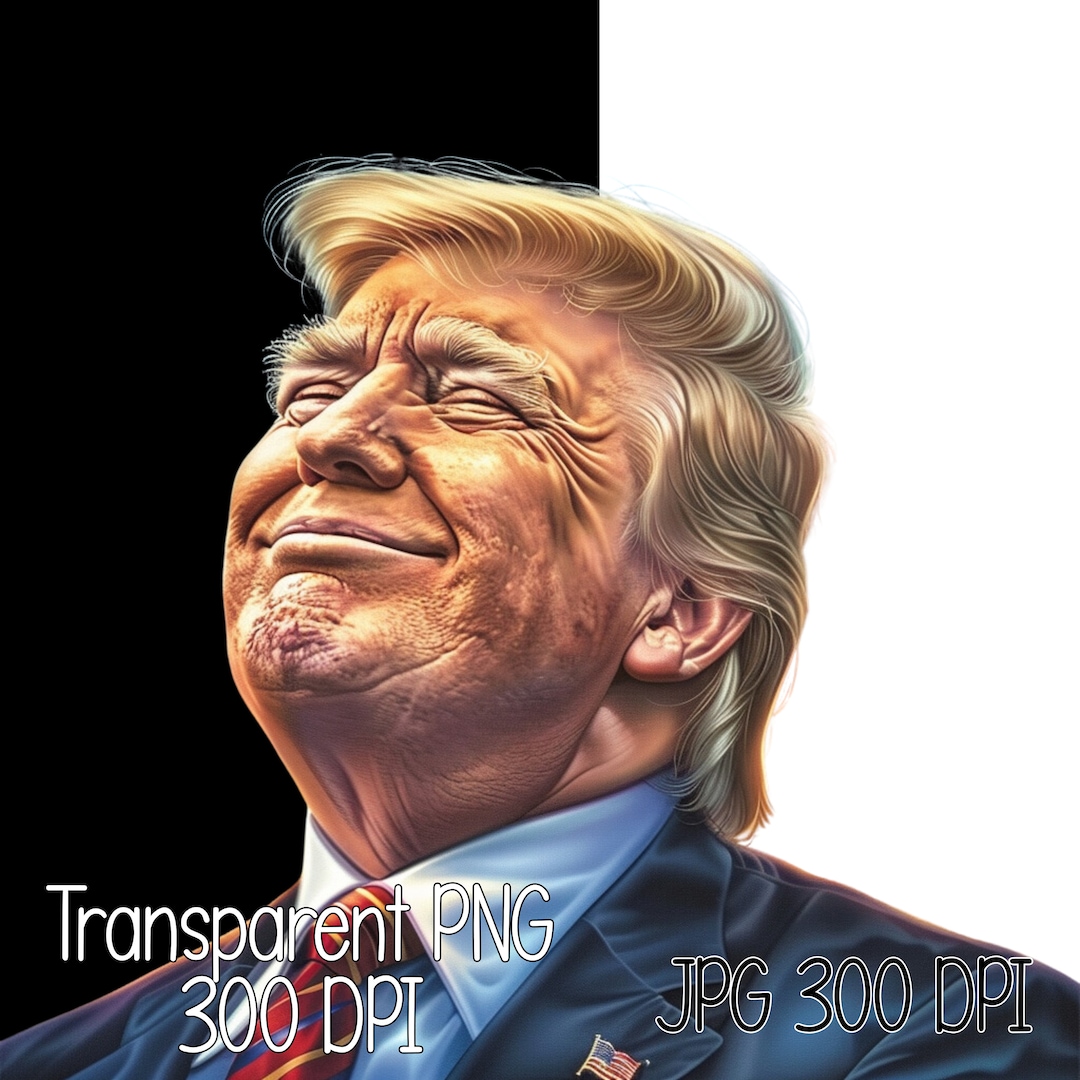 Trump Digital Download Clipart Illustration Victorious Trump Portrait ...