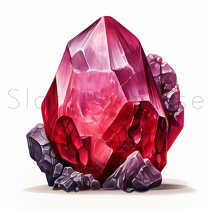 16 JPG Watercolor Ruby Crystal Clipart Digital Download Commercial Use ...