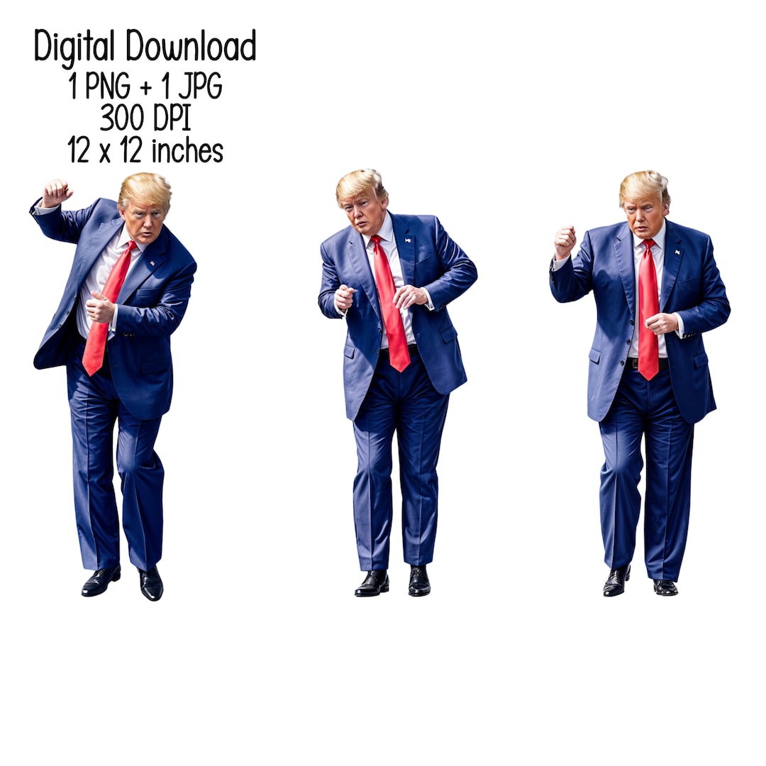 Dancing Trump Humorous Illustration Transparent Digital Download ...