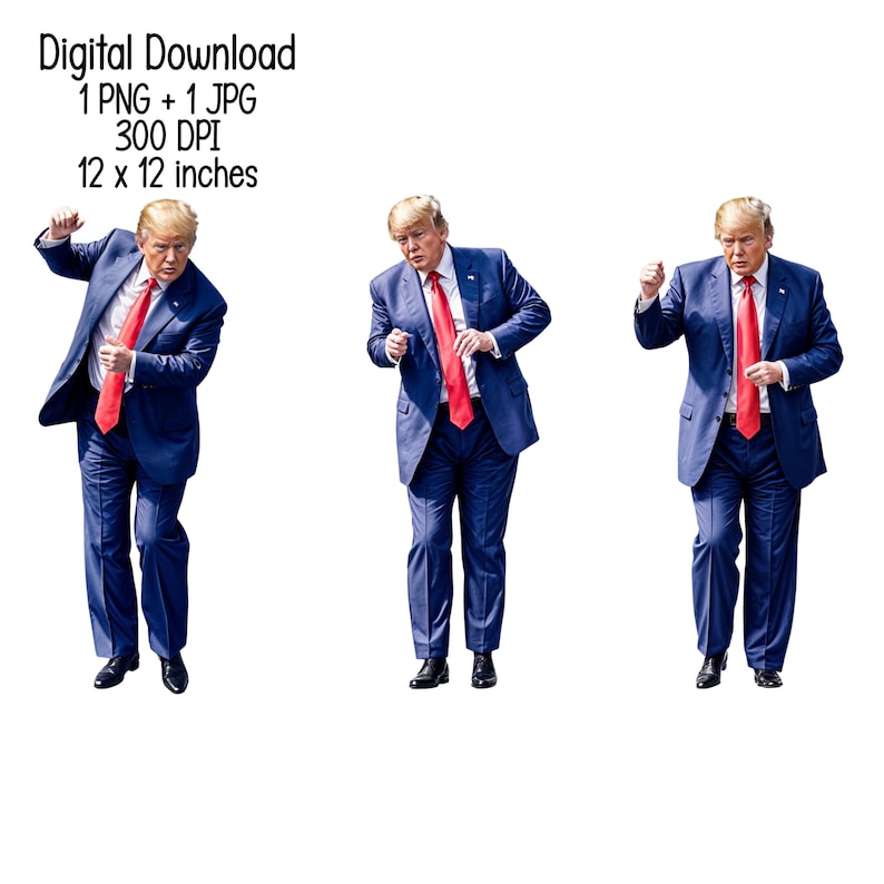 Dancing Trump Humorous Illustration Transparent Digital Download ...