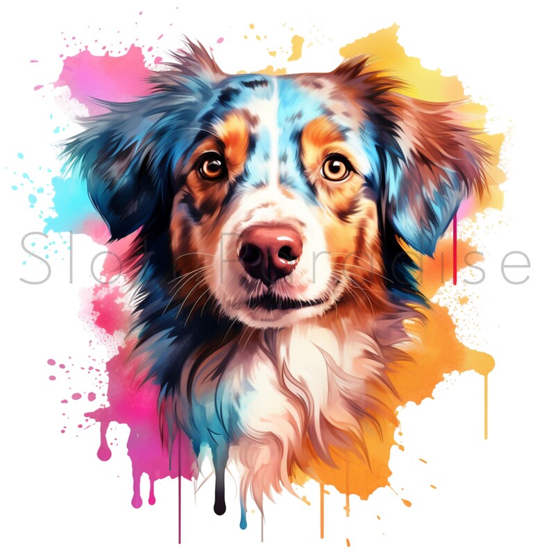 10 PNG Dog Color Splash Part 3 Transparent Watercolor Clipart Digital ...