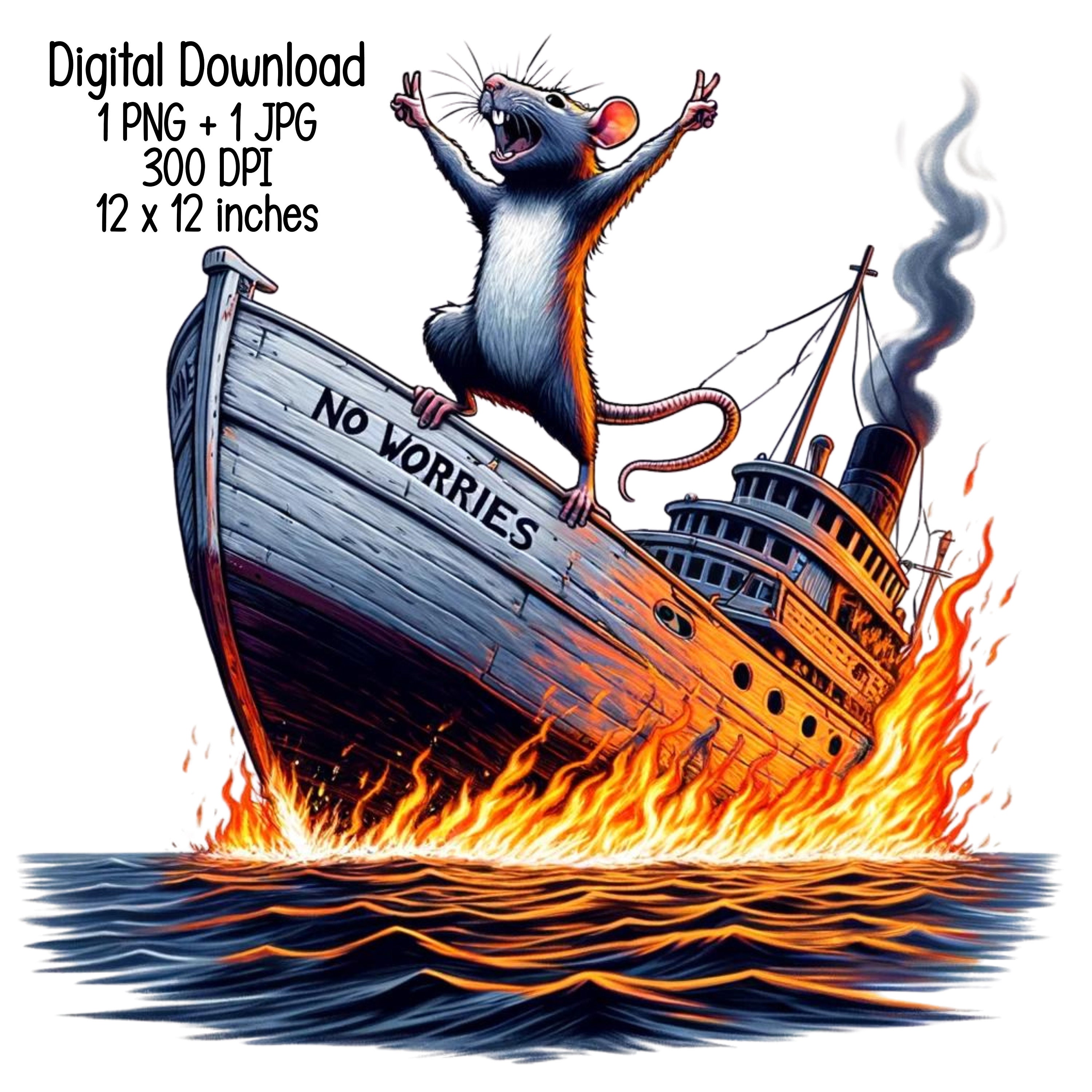 Rats Jumping Ship Cartoon