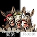 Silly Crazy Donkey Besties Clipart Illustration - Comical Donkeys ...