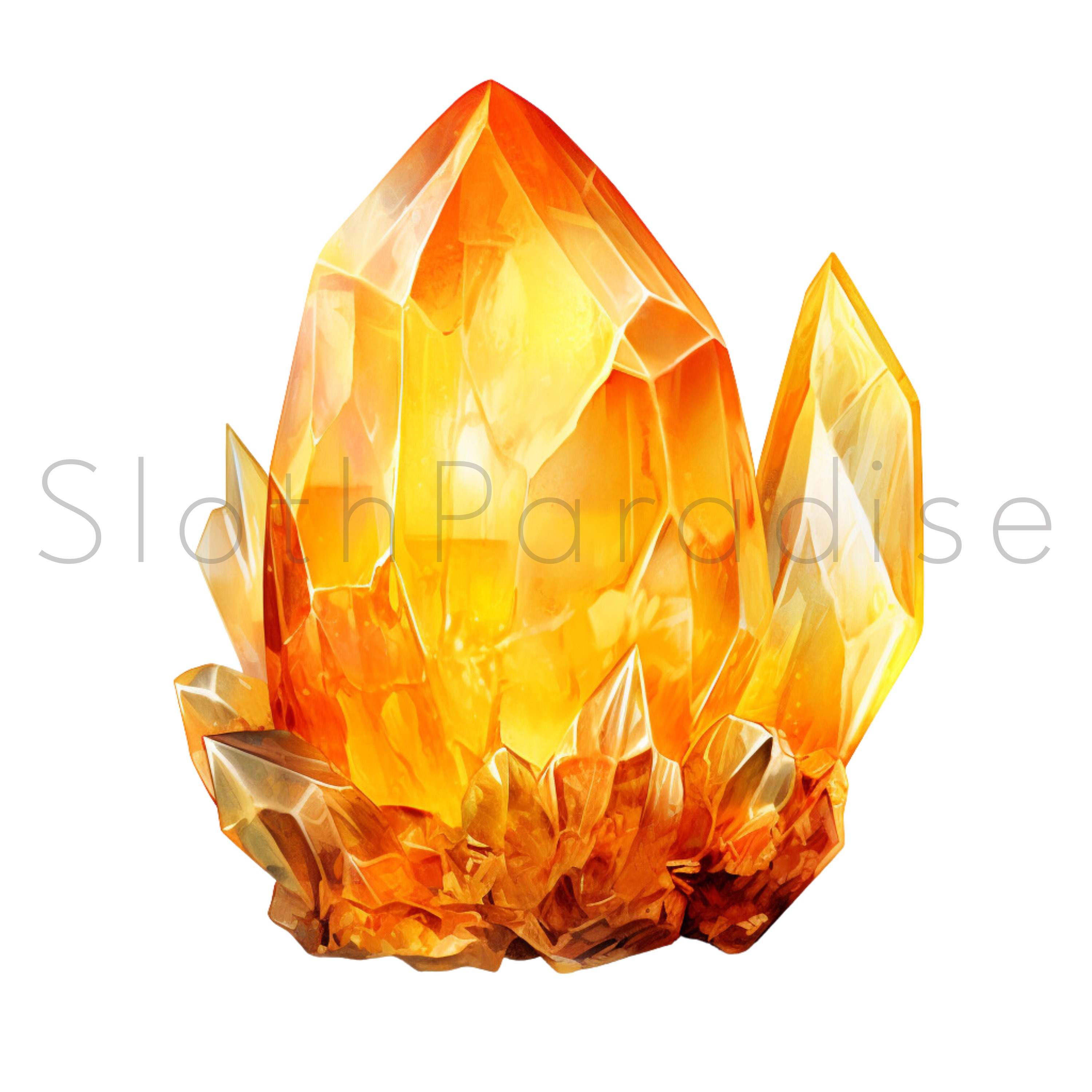 13 PNG Citrine Quartz Crystal Transparent Watercolor Clipart Digital ...